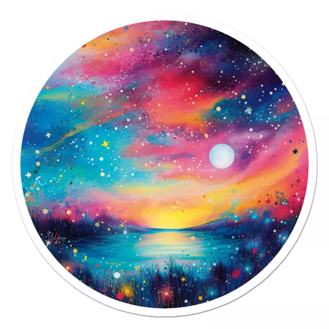 Night Sky Stars Moon Sticker Phone Decal Water Bottle Stickers Car ...