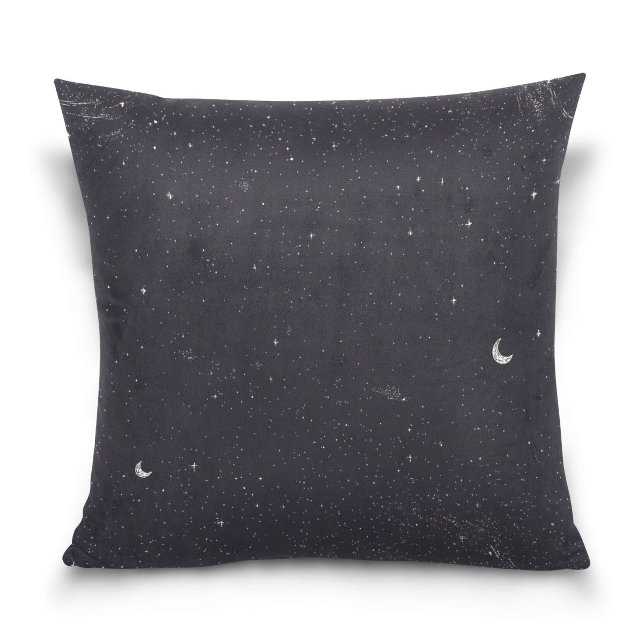 Night Sky Stars Moons 16x16 Inch Plush Velvet Pillowcase Double Sided ...