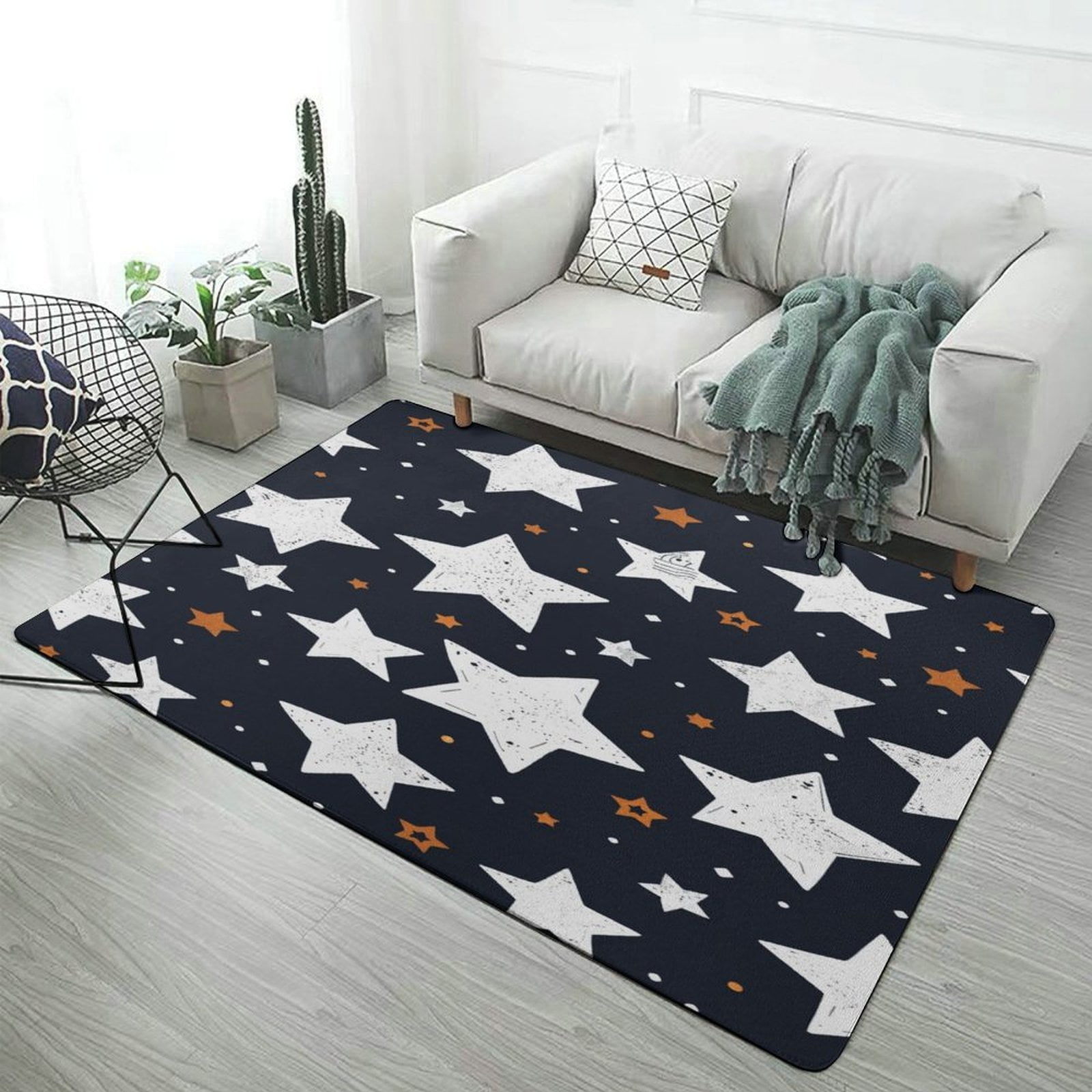 Night Sky Stars Pattern Carpet Large Size Living Room American Style ...