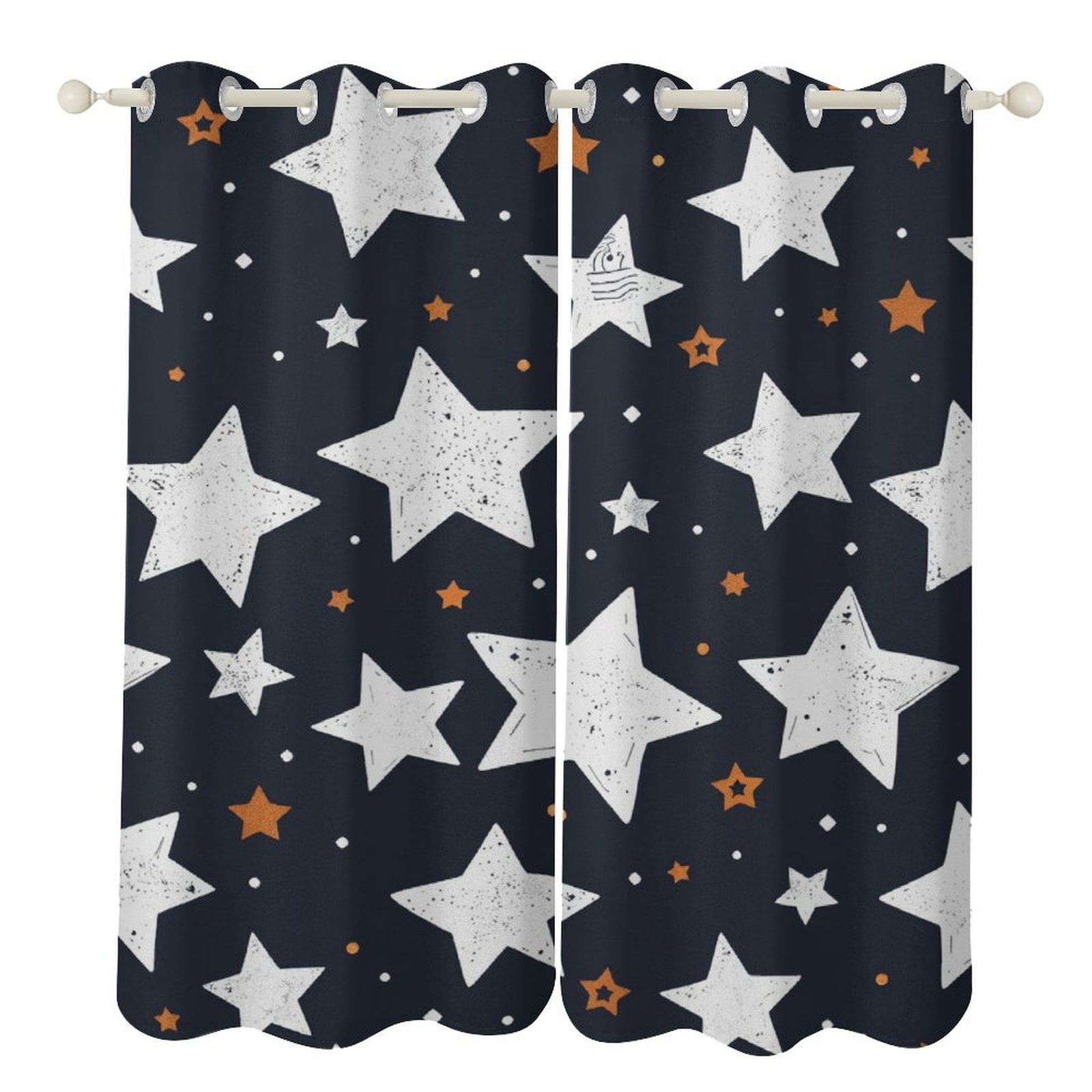 Night Sky Stars Pattern Window Curtains Drapes Bedroom Living Room ...