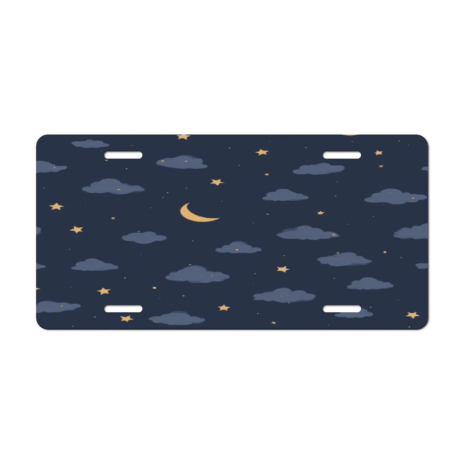 Night Sky with Stars And Clouds License Plate Lightweight Aluminum ...
