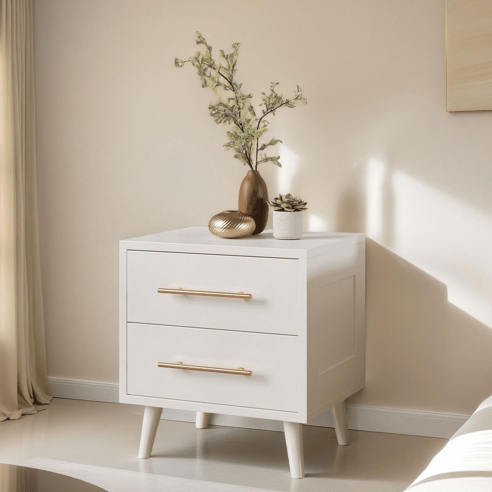 NightStand 2 Drawer for Bedroom, 20"H Nightstand Bedside Table with ...