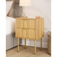 Night Stand,Mid-Century Modern Bedside Table with 2 Storage Drawer ...