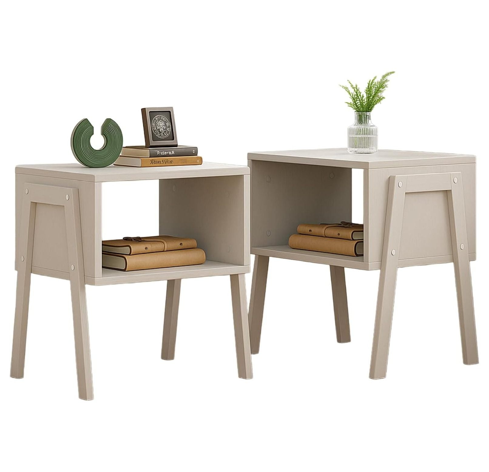 Night Stands for Bedrooms Set of 2, Modern Side Table with Storage ...