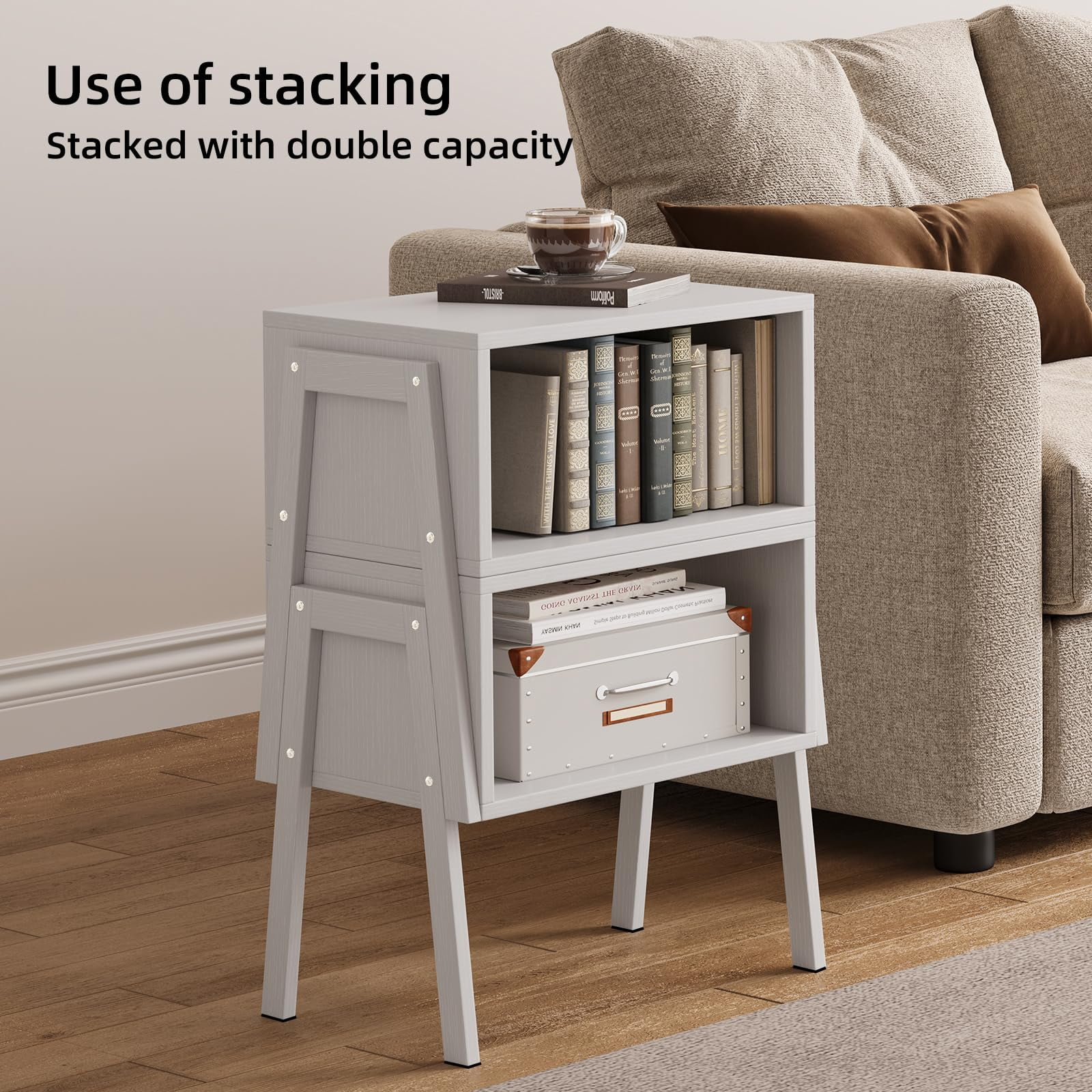 Night Stands for Bedrooms Set of 2, Modern Side Table with Storage ...
