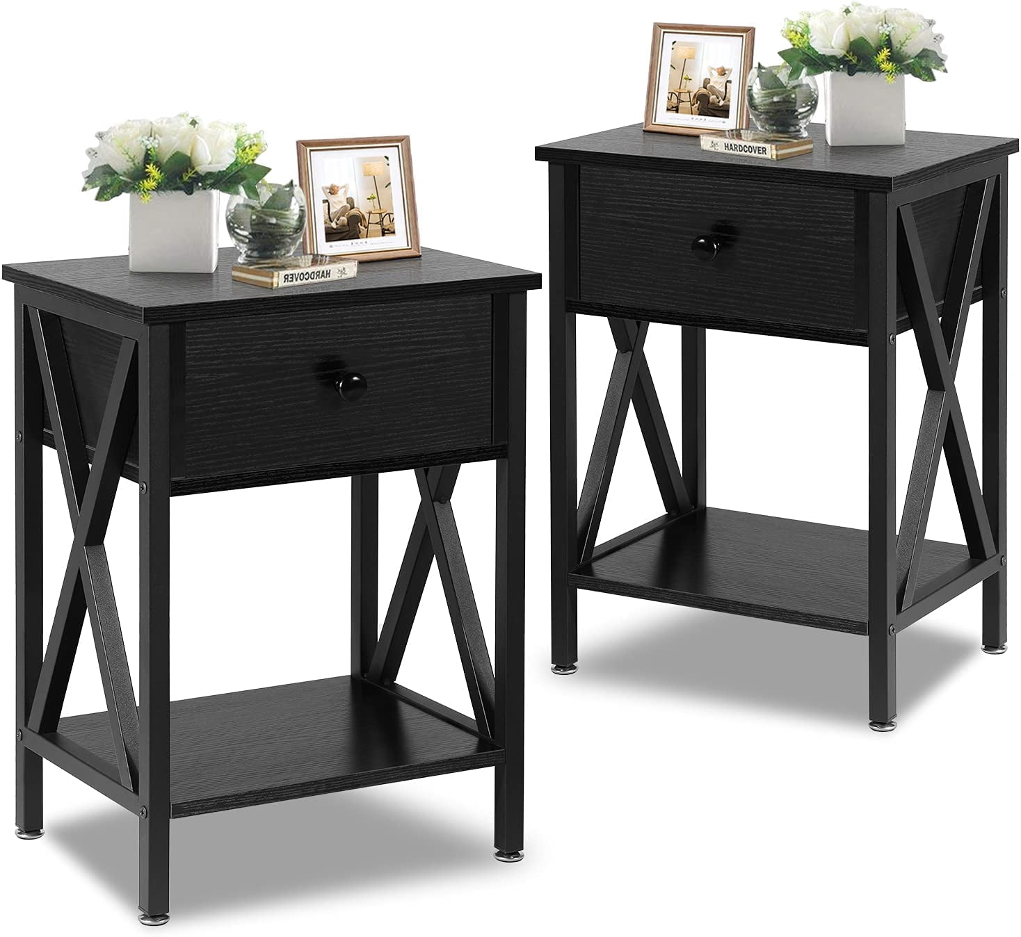 Night Stands for Bedroom Rustic Nightstand Bedside End Tables with ...