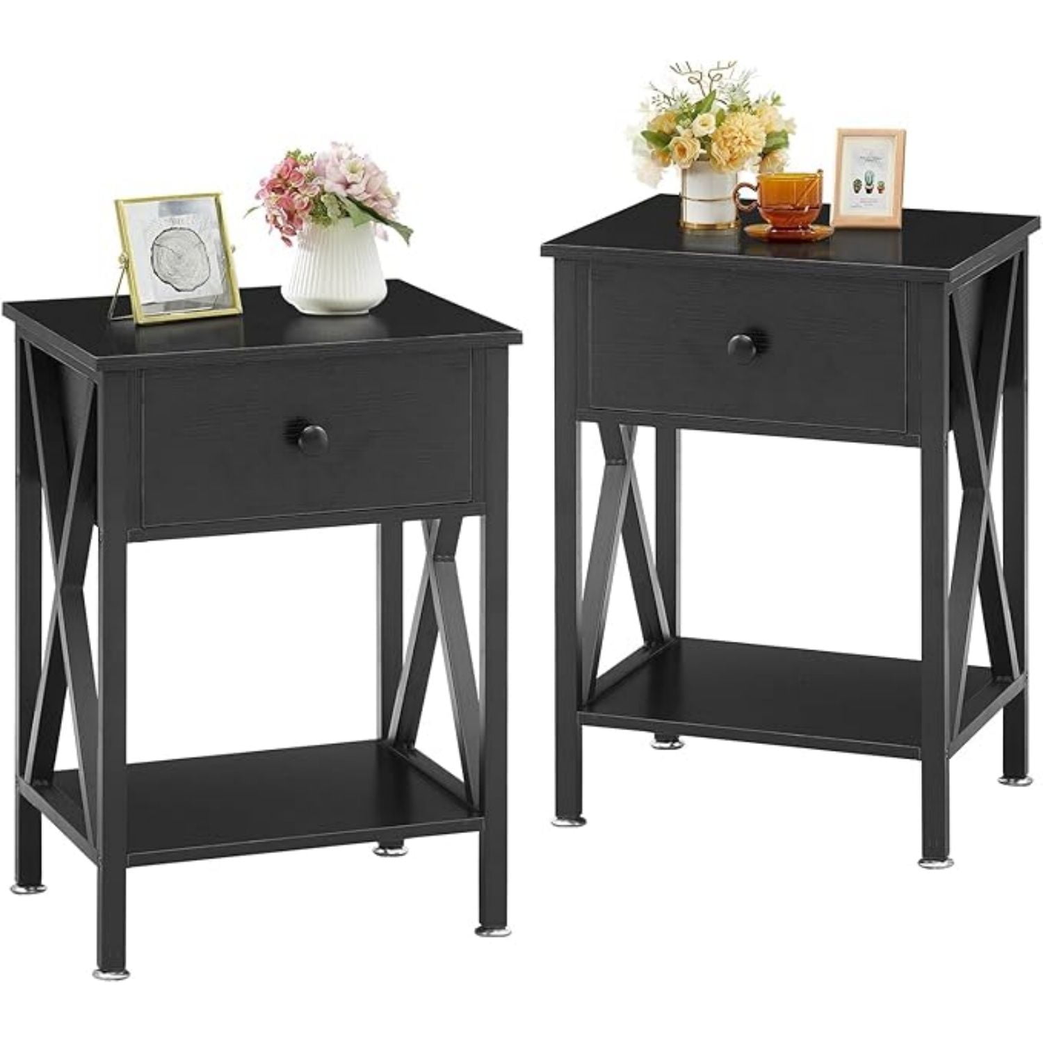 Night Stands for Bedroom Rustic Nightstand Bedside End Tables with ...