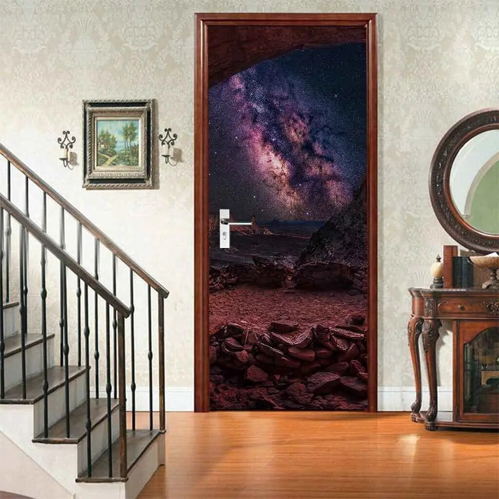 Night Star Door Stickers Shining Star Door Mural stickers Decal ...