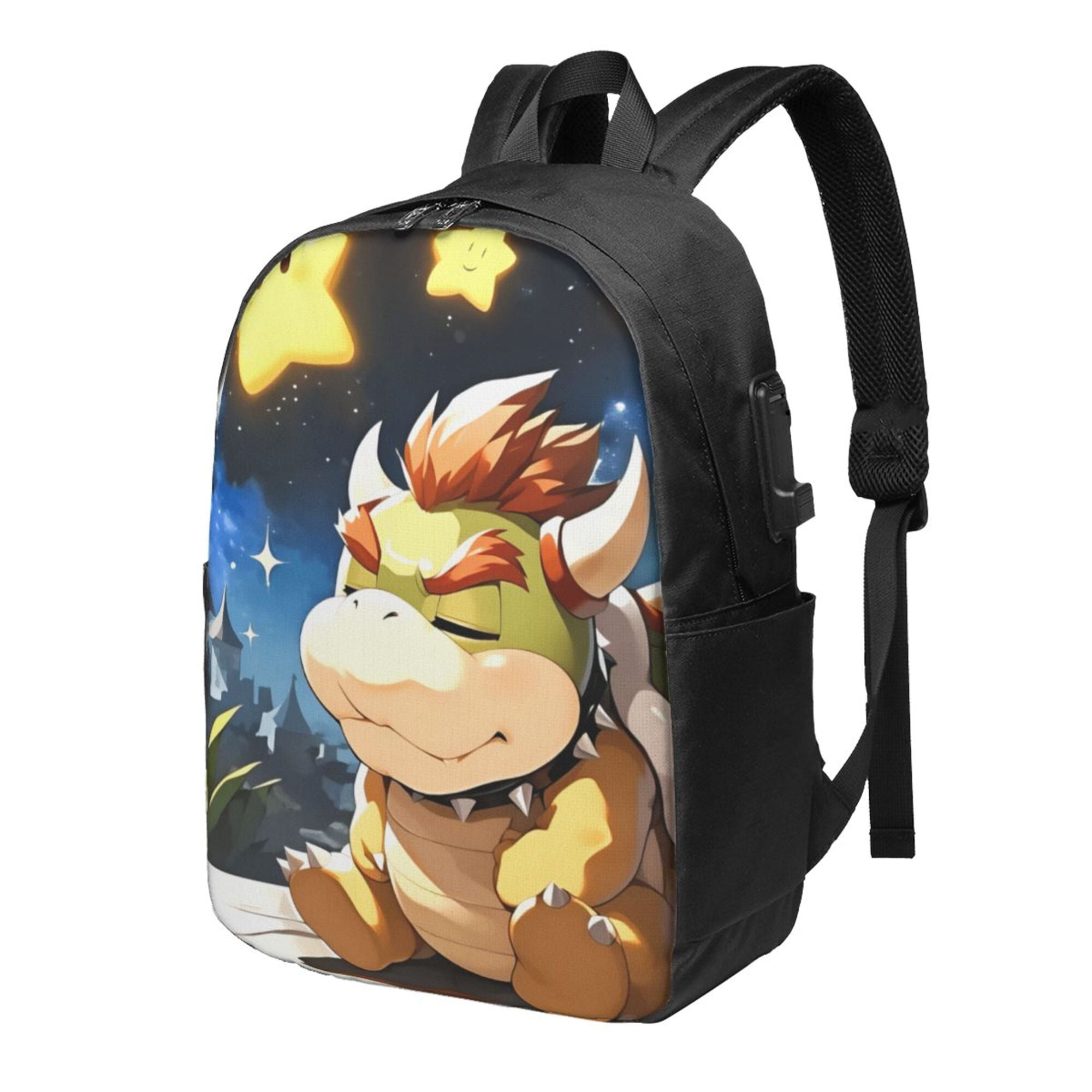 Night Star Su-per Ma-rio Koopa Travel Backpack with USB Port ...