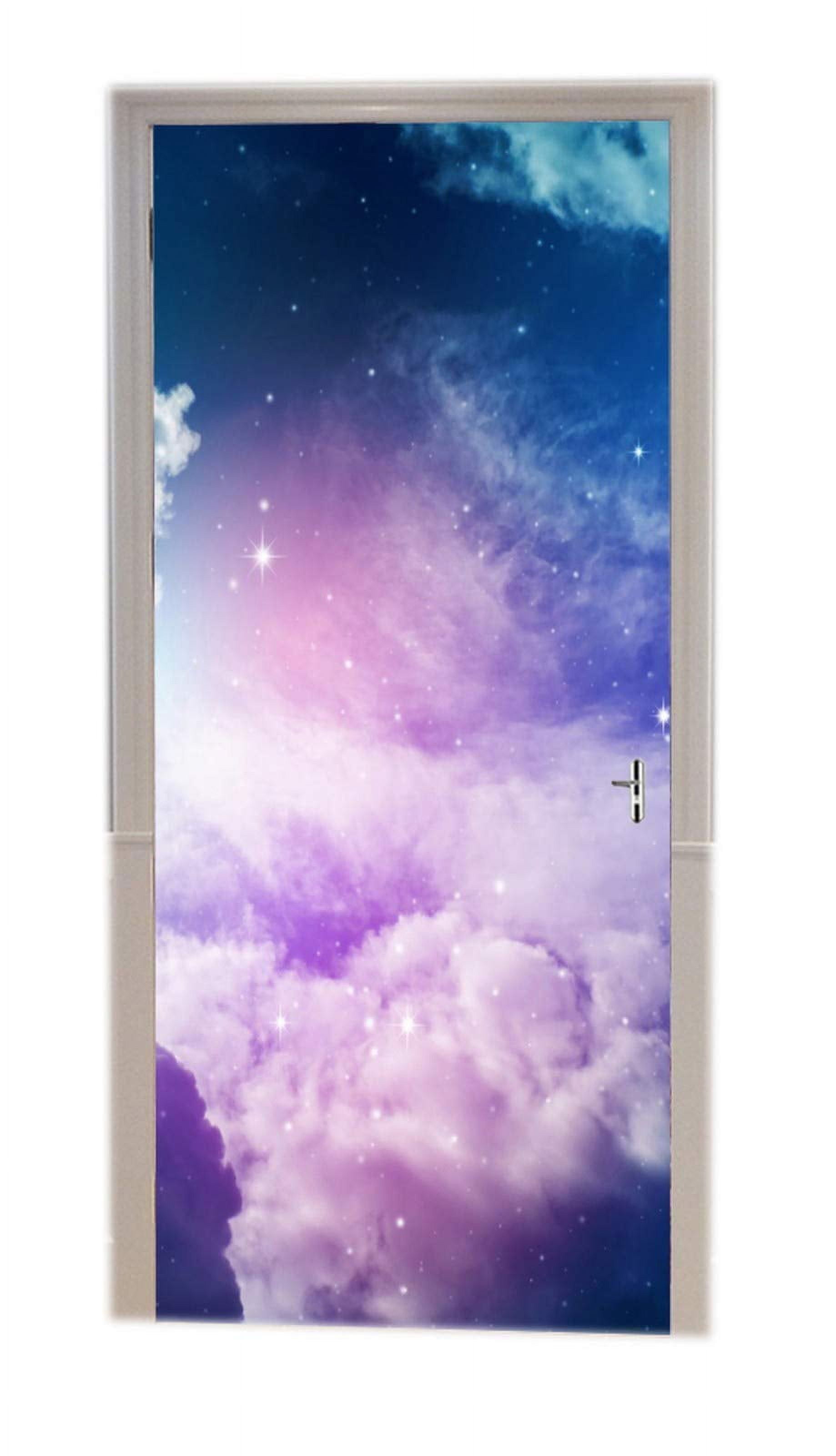 Night Starry Sky Door Stickers Shiny Stars Door Mural Sticker Self ...