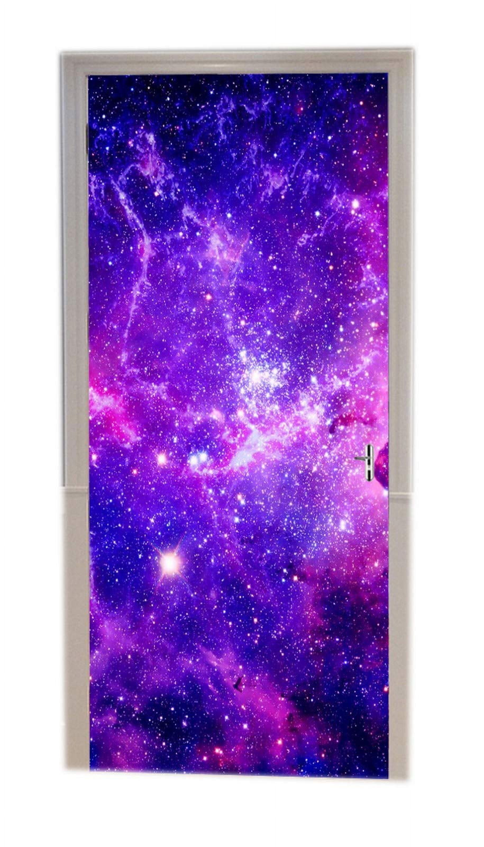 Night Starry Sky Door Stickers Shiny Stars Door Mural Sticker Self ...