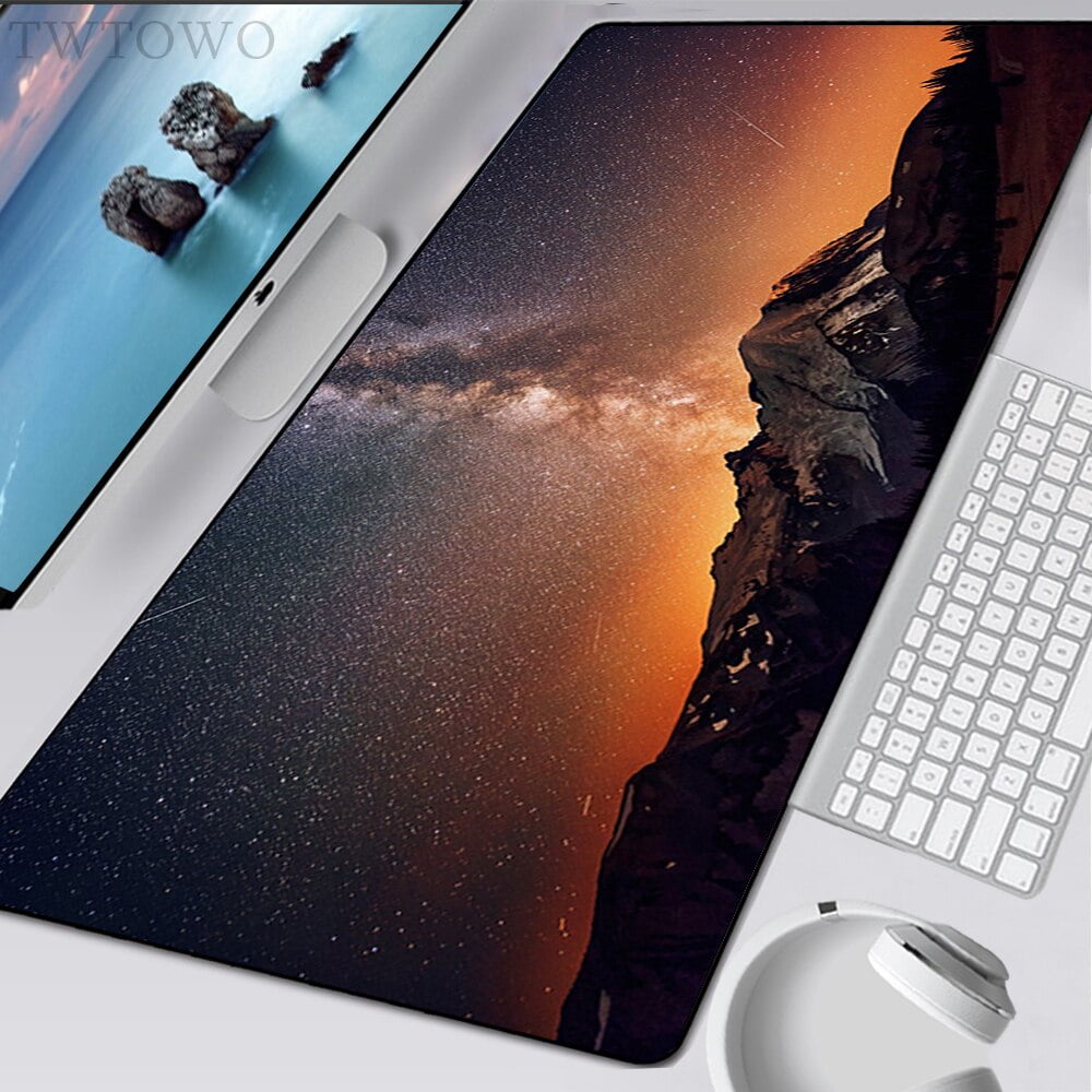 Night Starry Sky Space Galaxy Gamer Large XXL Computer Desk Mats Gamer ...