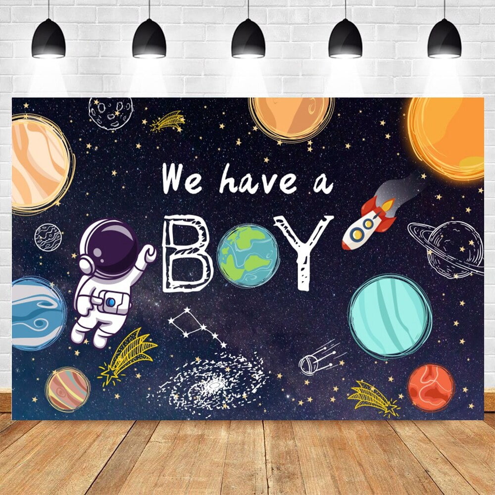 Night Starry Sky Universe Space Astronaut Backdrop Moon Cloud Milky Way ...