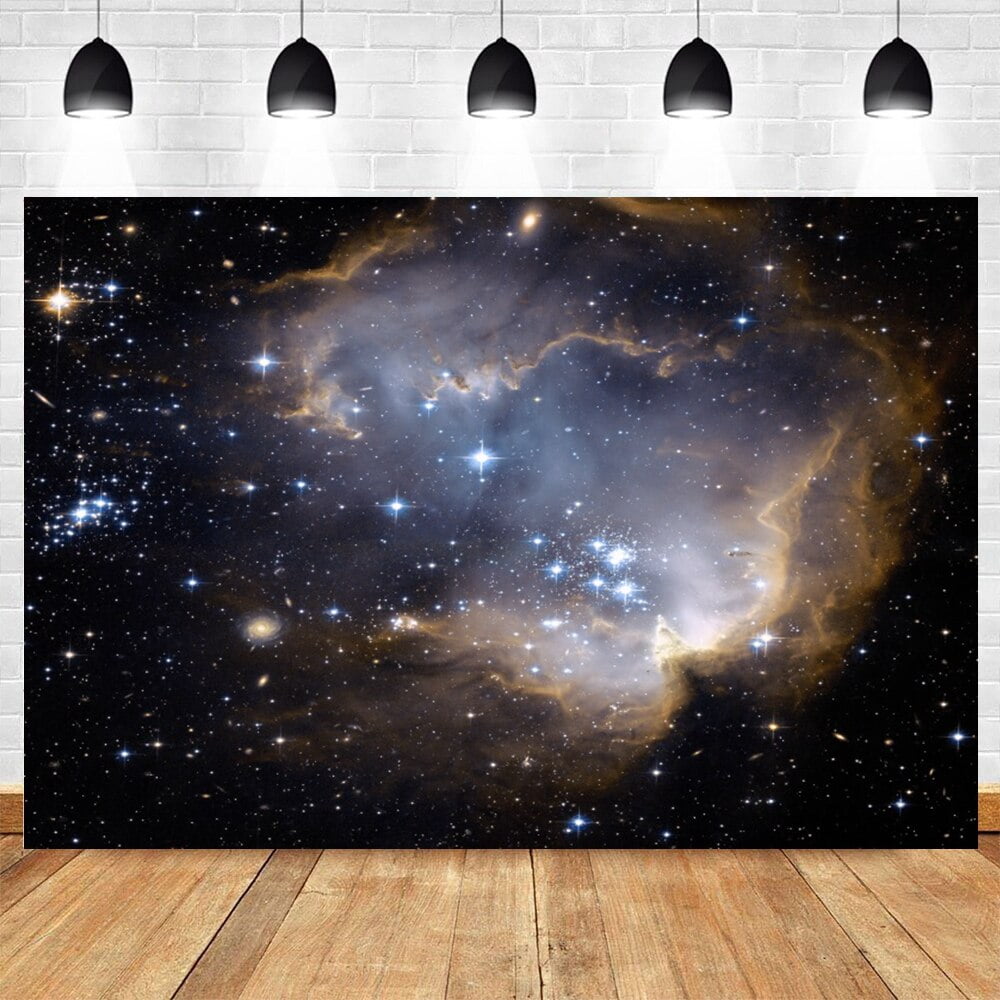 Night Starry Sky Universe Space Astronaut Backdrop Moon Cloud Milky Way ...