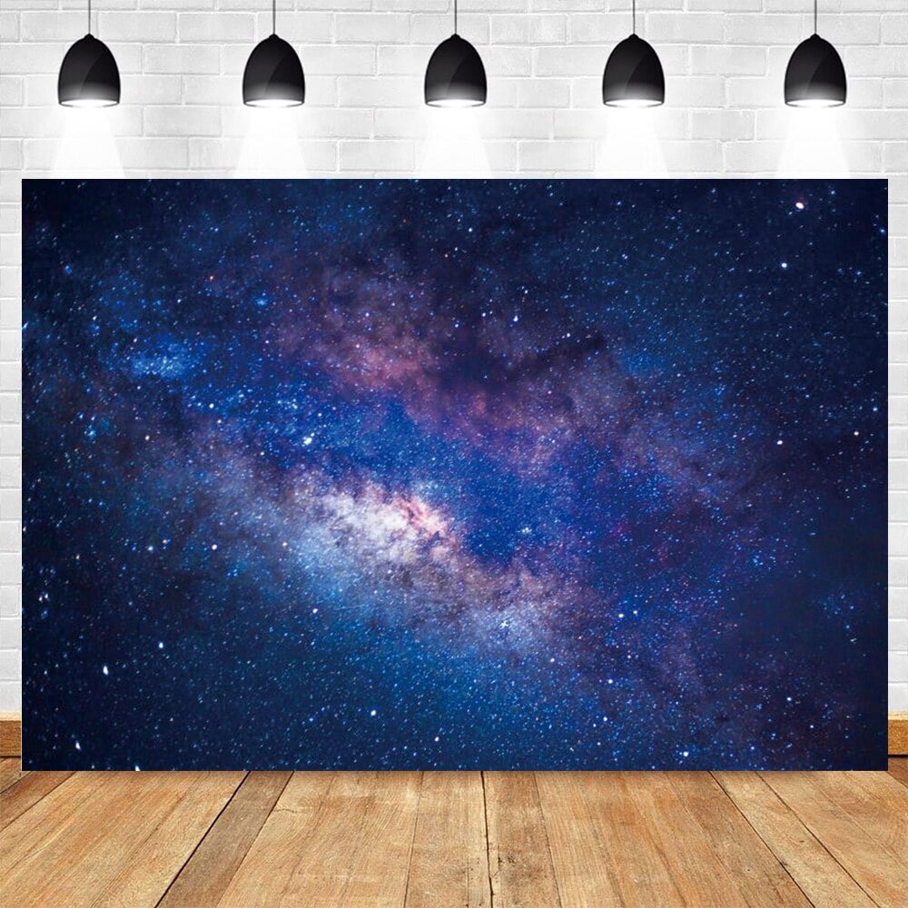 Night Starry Sky Universe Space Astronaut Backdrop Moon Cloud Milky Way ...