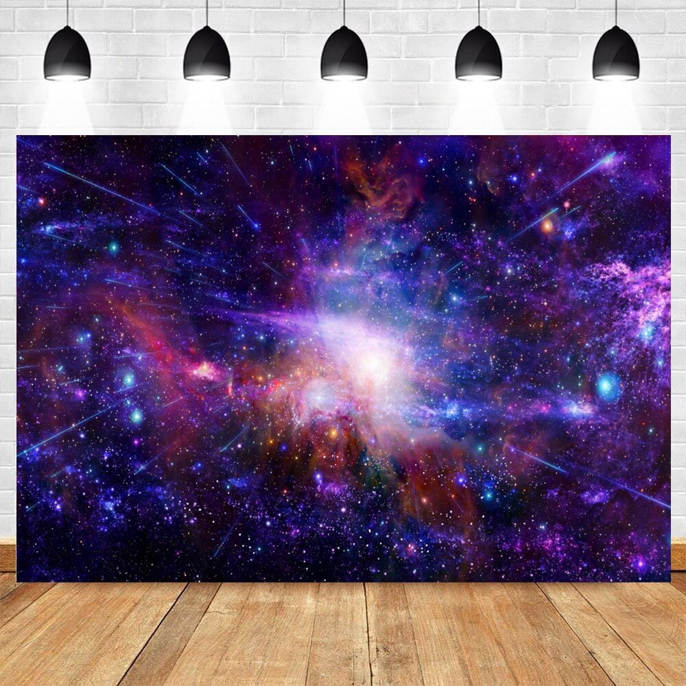 Night Starry Sky Universe Space Astronaut Backdrop Moon Cloud Milky Way ...