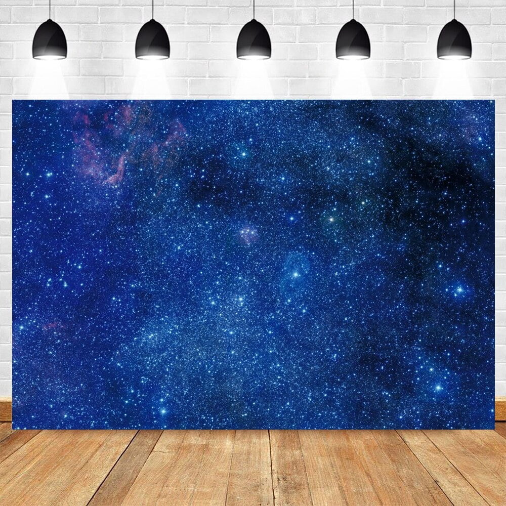 Night Starry Sky Universe Space Astronaut Backdrop Moon Cloud Milky Way ...