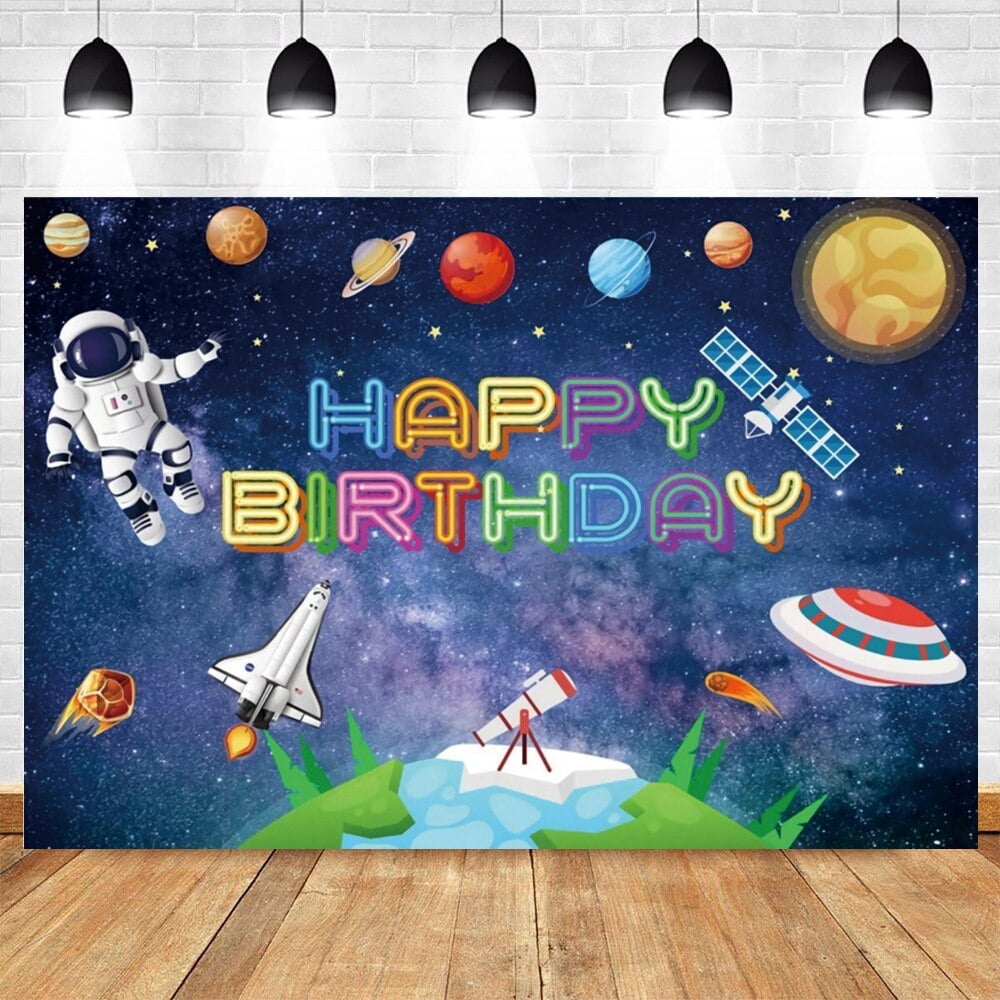 Night Starry Sky Universe Space Astronaut Backdrop Moon Cloud Milky Way ...