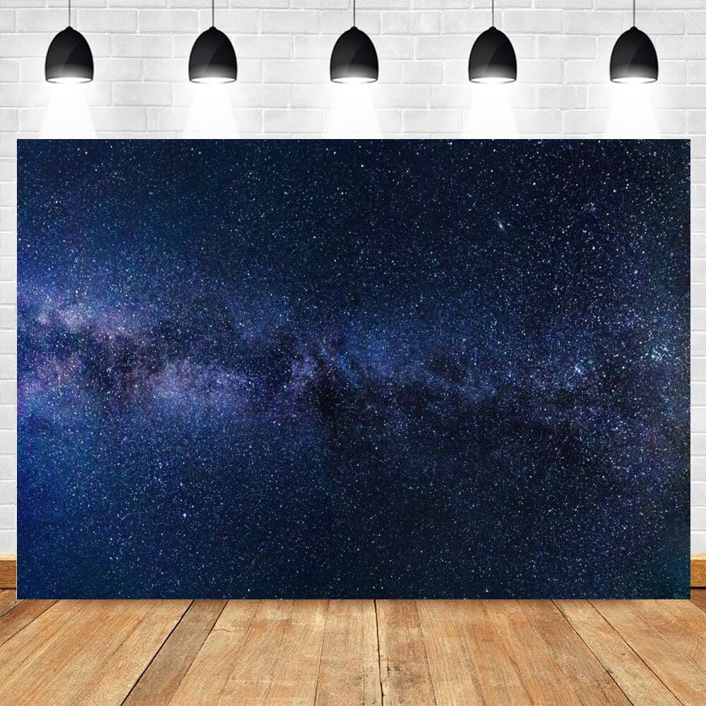 Night Starry Sky Universe Space Astronaut Backdrop Moon Cloud Milky Way ...