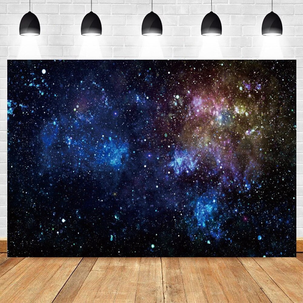 Night Starry Sky Universe Space Astronaut Backdrop Moon Cloud Milky Way ...