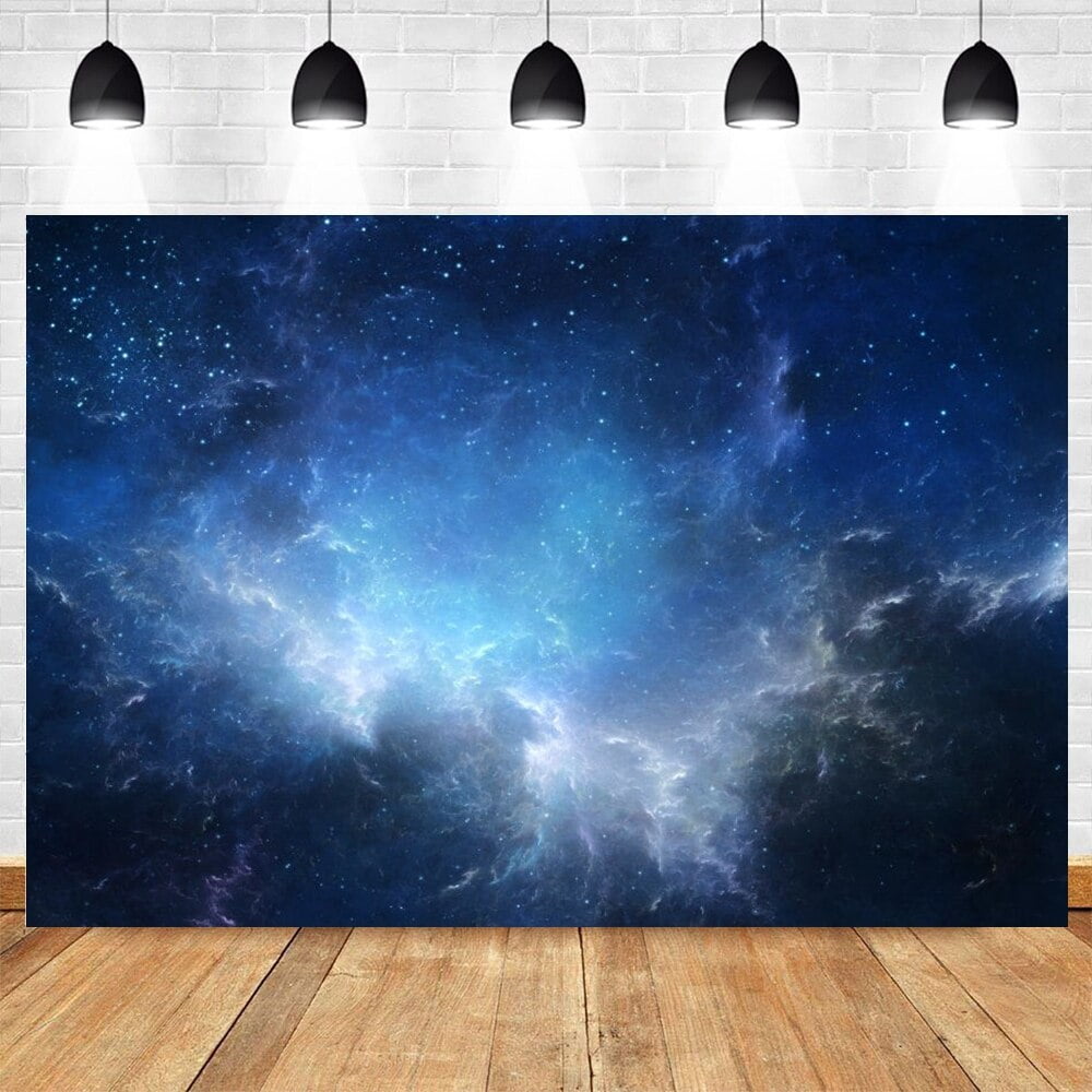 Night Starry Sky Universe Space Astronaut Backdrop Moon Cloud Milky Way ...