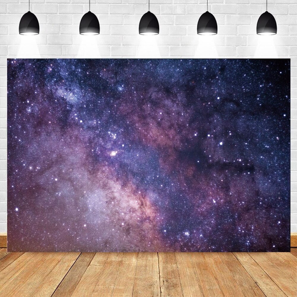 Night Starry Sky Universe Space Astronaut Backdrop Moon Cloud Milky Way ...