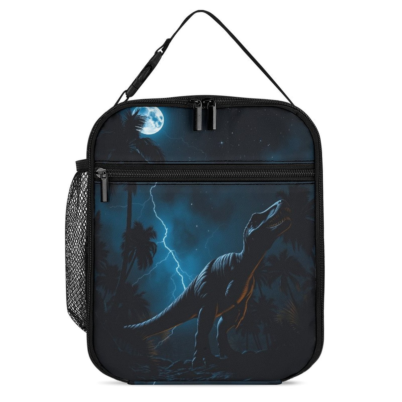 Night T Rex Storm Lunch Bag For Men Women Reusable Lunch Box Insulated Portable Meal Tote For ...