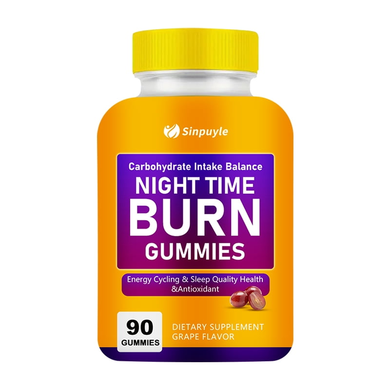 Night Time Burn Gummies, Grape Flavored, Vegan & Gelatin-Free, Supports ...