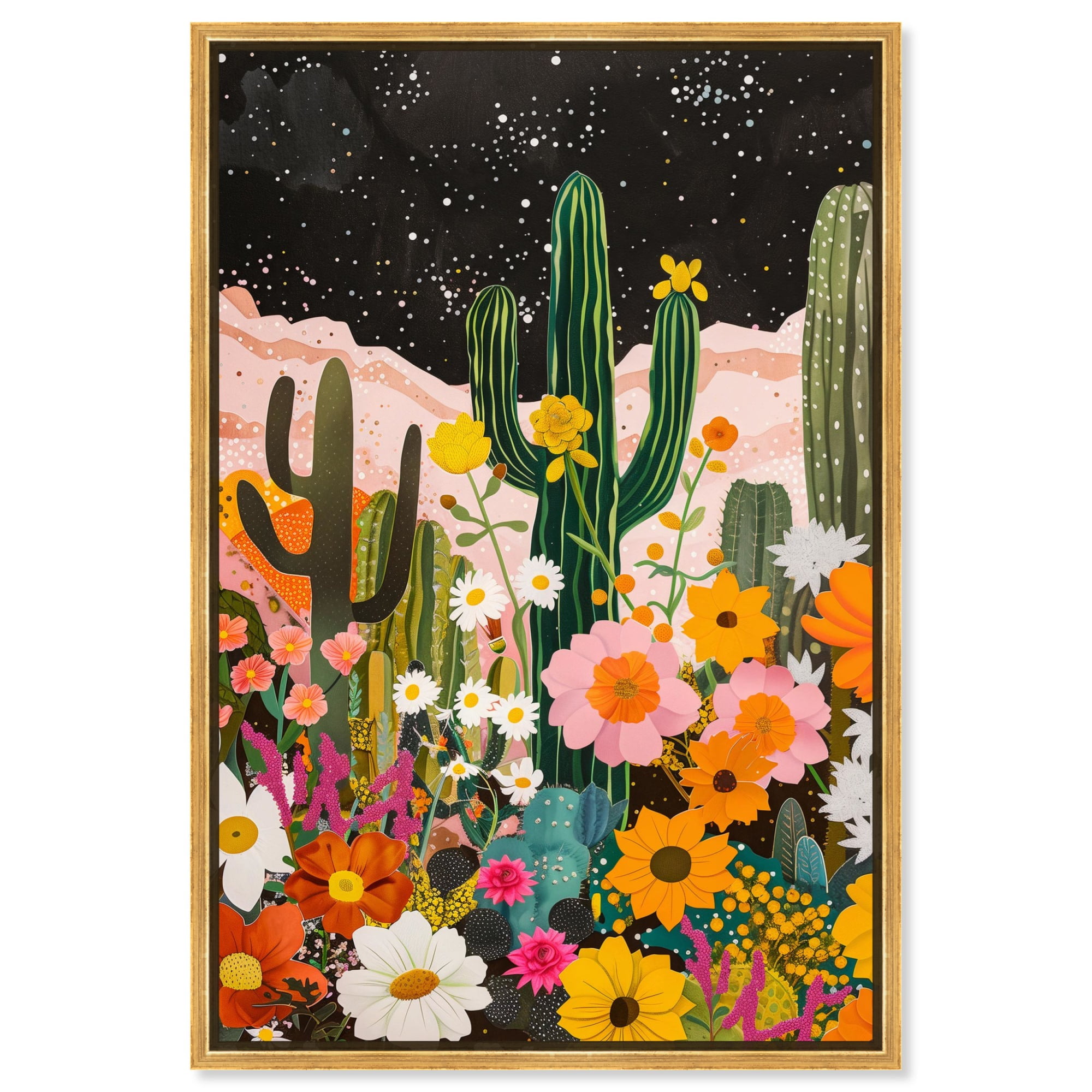 Night Time Desert Bloom II Canvas Trendy Western Print by Art Remedy ...
