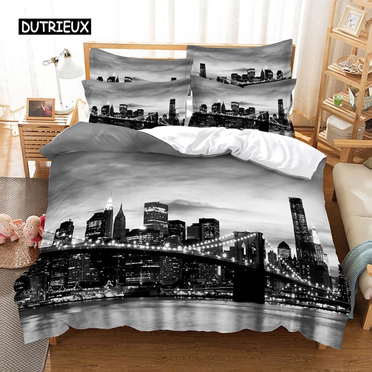 Night View Bridge Bedding Set Duvet Cover Set 3d Bedding Digital ...