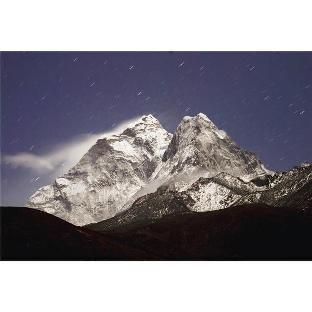 Night View with Star Trails - Ama Dablam Dingboche Nepal Poster Print ...