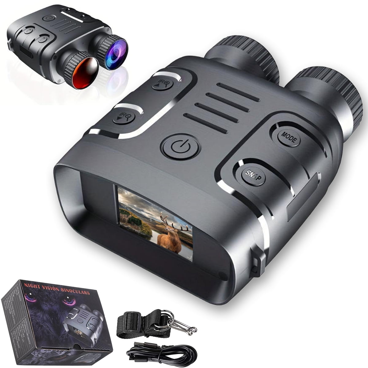 Night Vision Binoculars, 1080p IR Night Vision 5X Digital Zoom Night ...