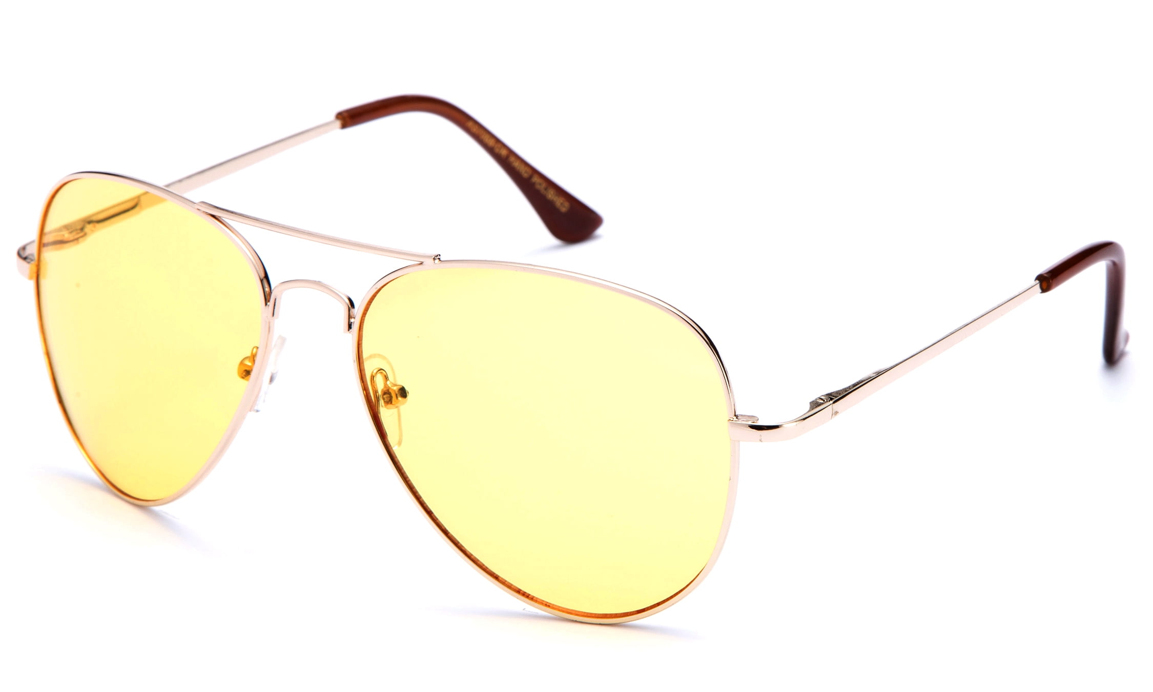 Aviator Style Night & Day Driving Glasses, Yellow Amber & Copper Lenses ...