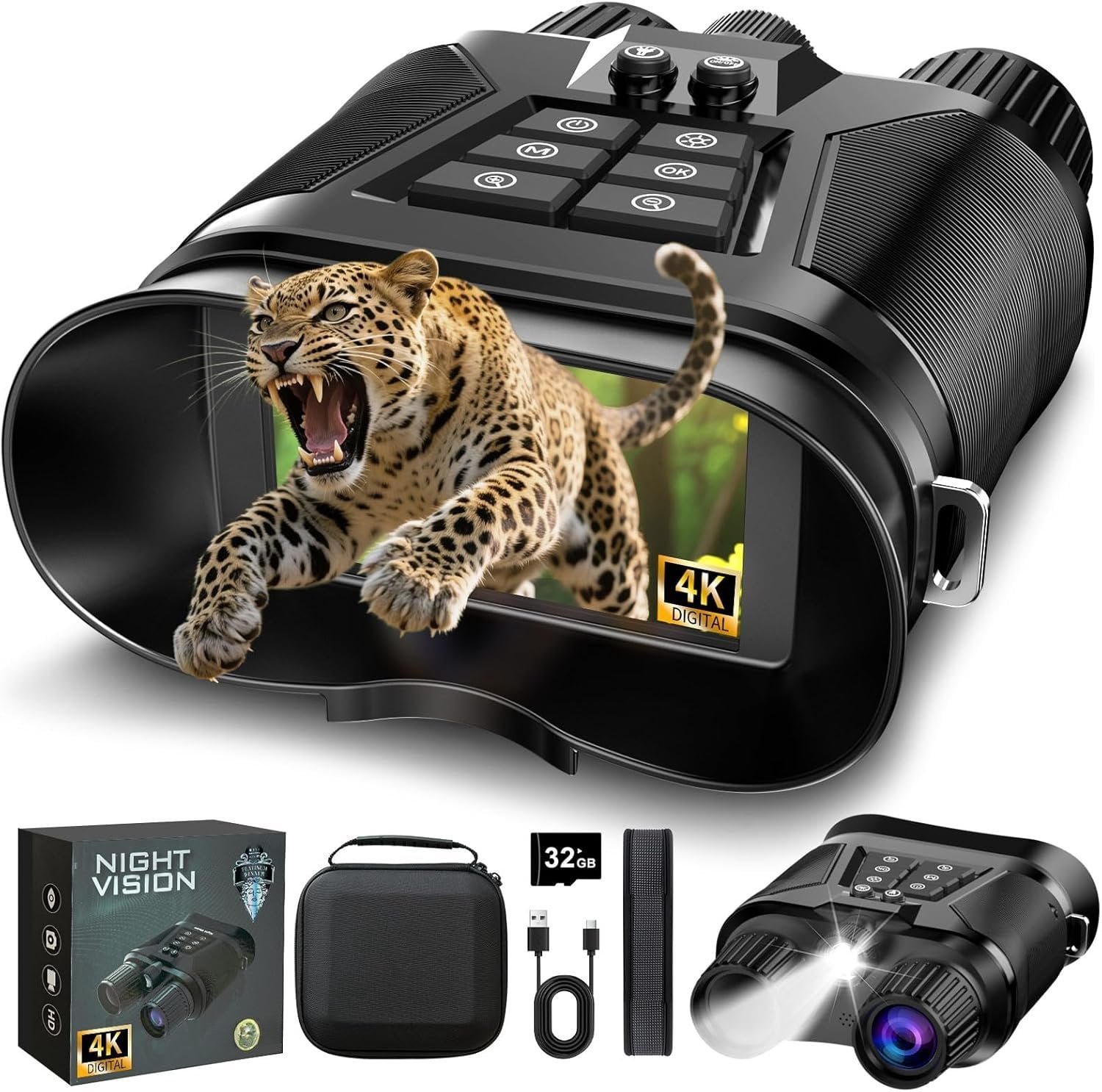 Night Vision Goggles, 3.2" Screen, 2625FT View Range, 5000mAh , 7 IR ...