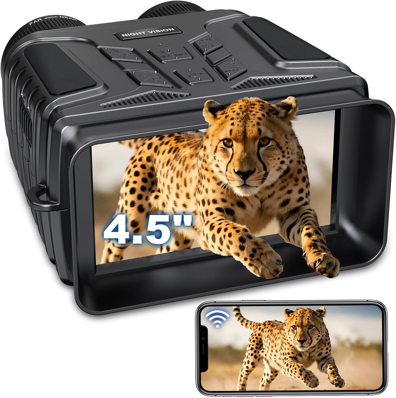 Night Vision Goggles, 4.5'' Screen 4K Night Vision Binoculars, 4000mAH ...