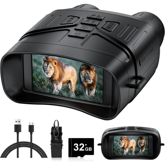 Night Vision Goggles for Adults, 3" HD Screen, 5000mAh Rechargeable ...