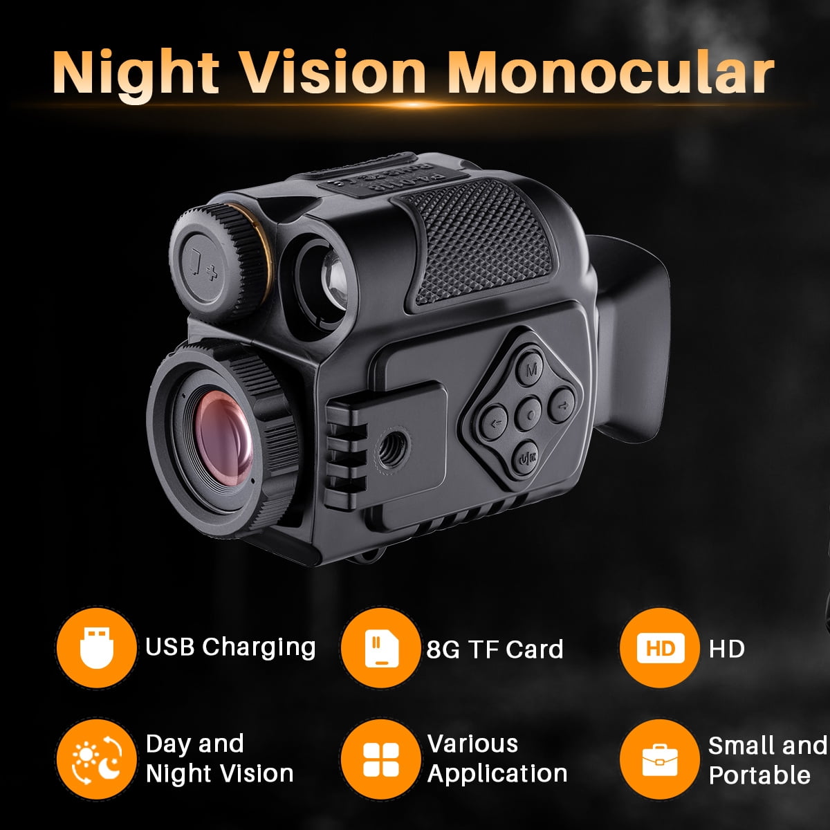 BNISE Night Vision Monocular, 5X Zoom, Infrared, for Hunting, Camping ...