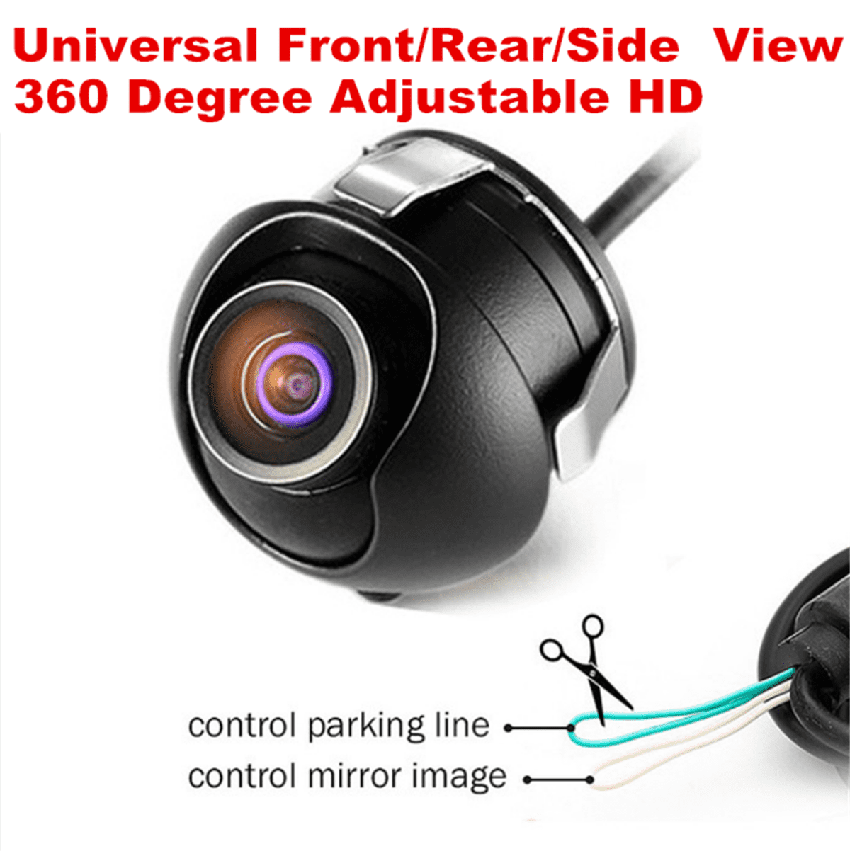 Night Vision Reverse Cam Parking Mirror 360 Degree Car Rear View Backup ...