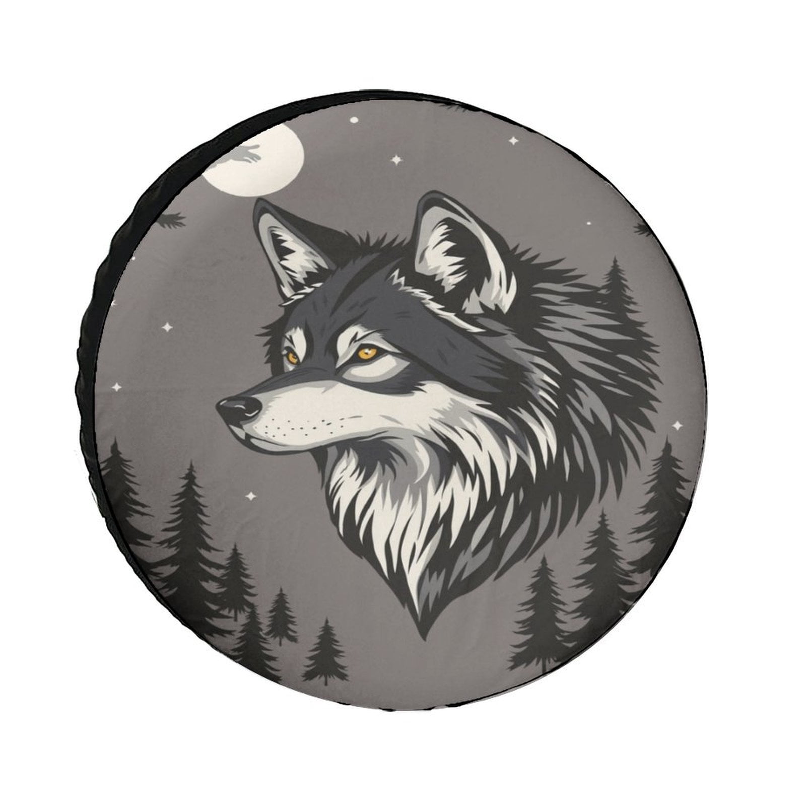 Night Wolf Howling Forest Spare Tire Cover Universal Wheel Tire ...