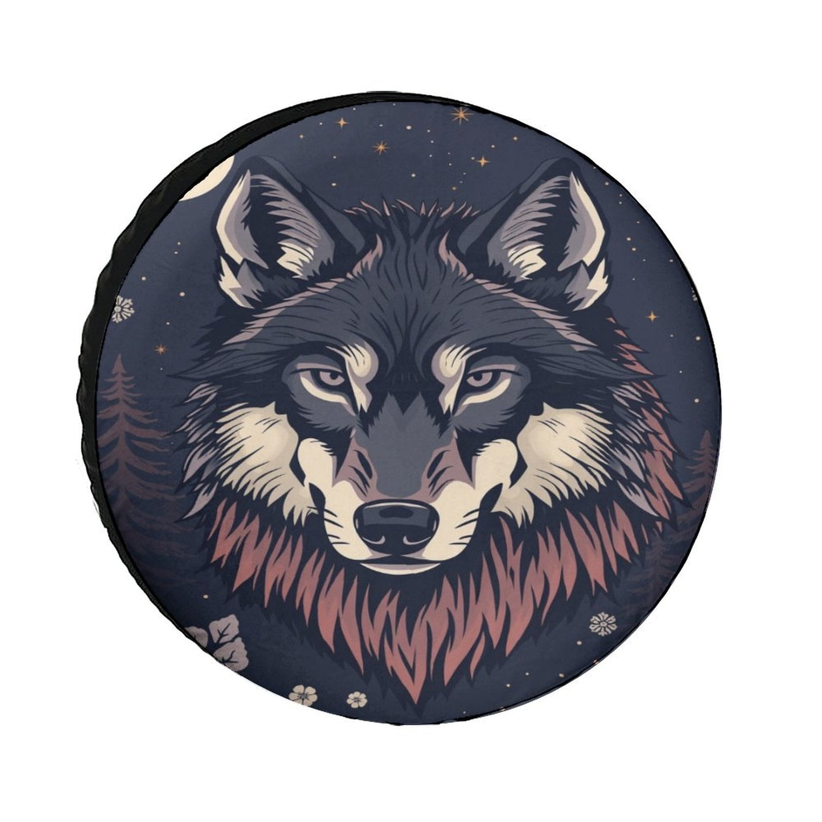 Night Wolf Majestic Face Spare Tire Cover Universal Waterproof Dust ...