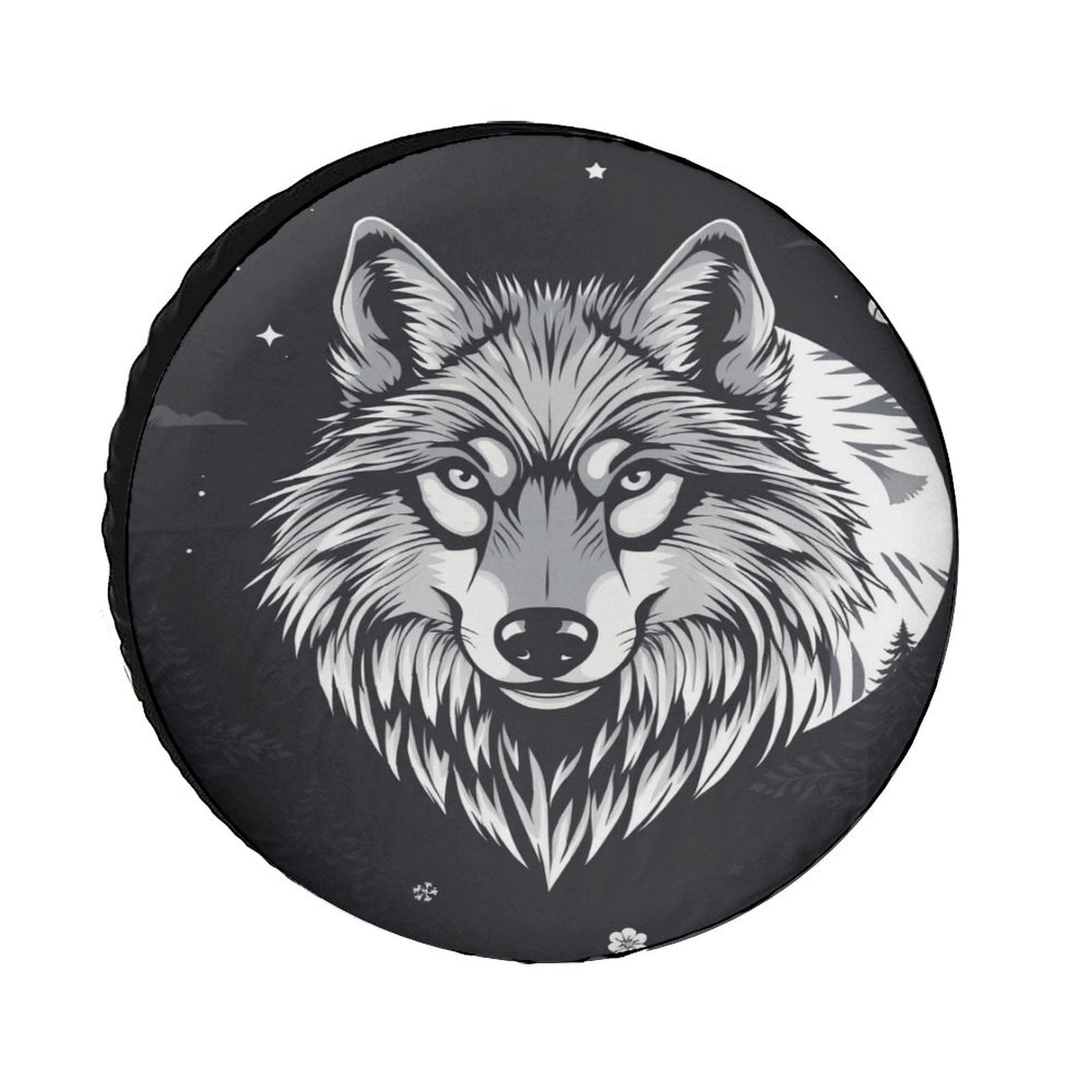 Night Wolf Moon Spare Tire Cover Weatherproof Wheel Camper Protectors ...