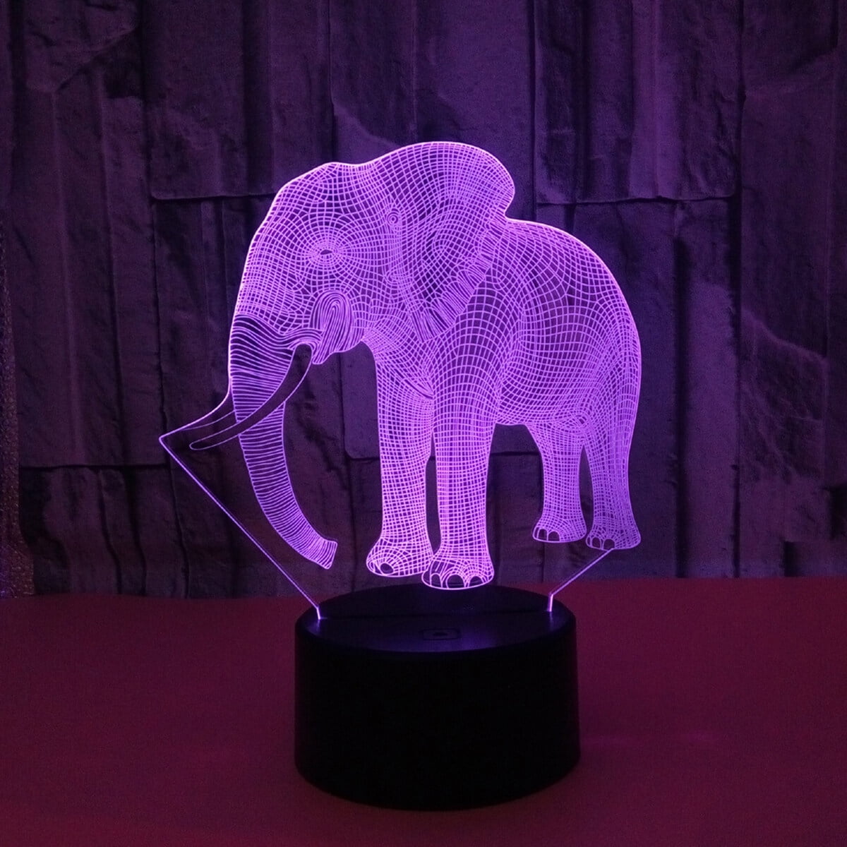 Tineasur Touch Light Lamp 3D LED USB Touch Control Elephant Table Lamp Plastic Black 1Pack ...