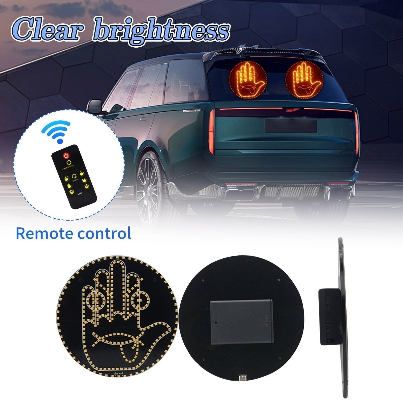 Night Lights Car LED Fun Expression Light Face Light Rear Window Multi ...