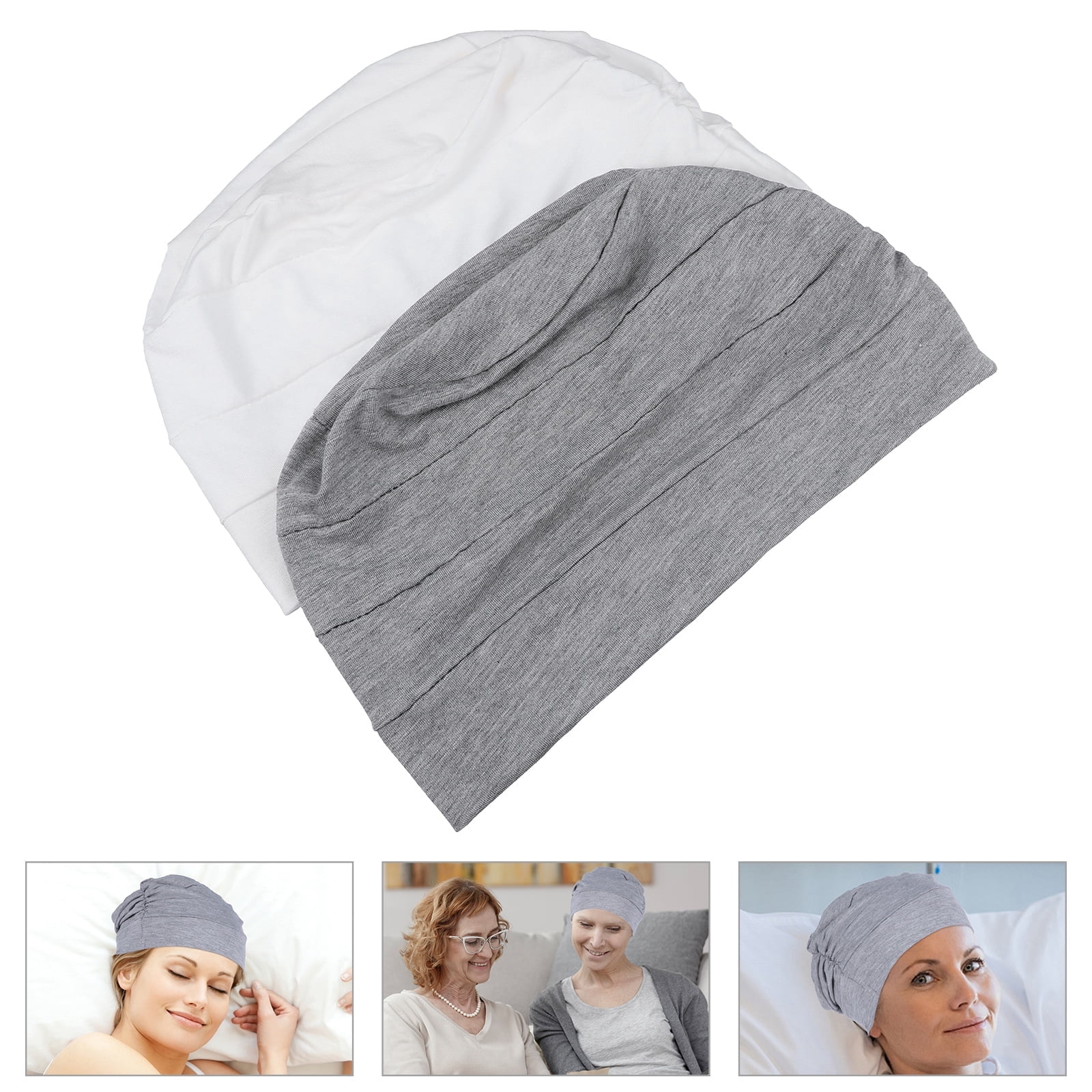 Night pure cotton ladies head cover hair sleep care anti-hair loss home ...