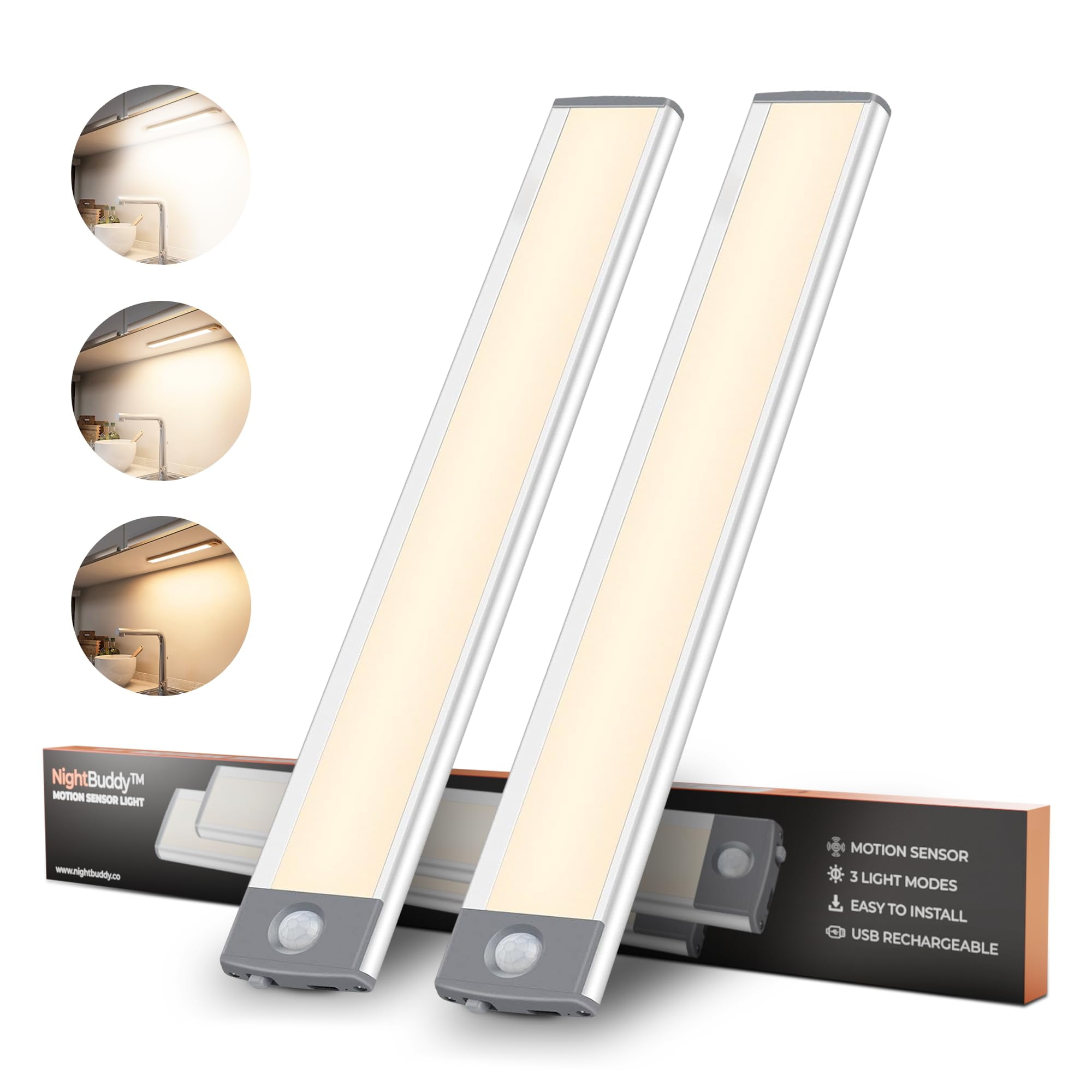 NightBuddy LED Motion Sensor Indoor Strip Lights for Closets Under ...