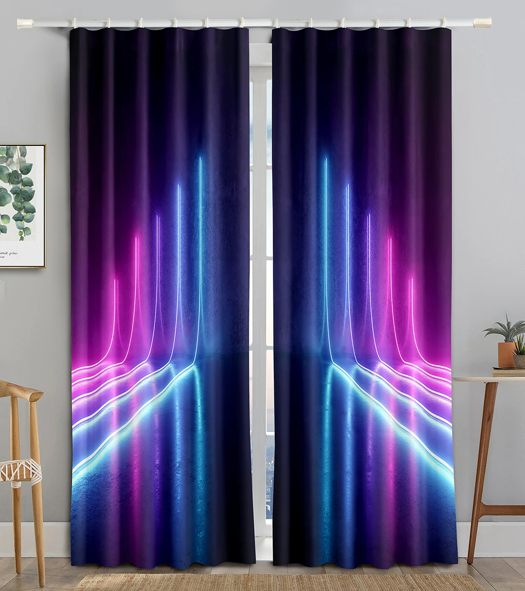 Nightclub Bar Fluorescent Printed Curtains for Bedroom Hotel Window 2 ...