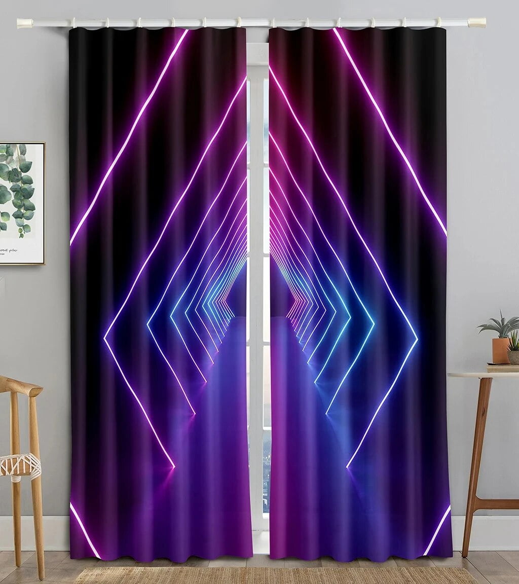 Nightclub Bar Fluorescent Printed Curtains for Bedroom Hotel Window 2 ...