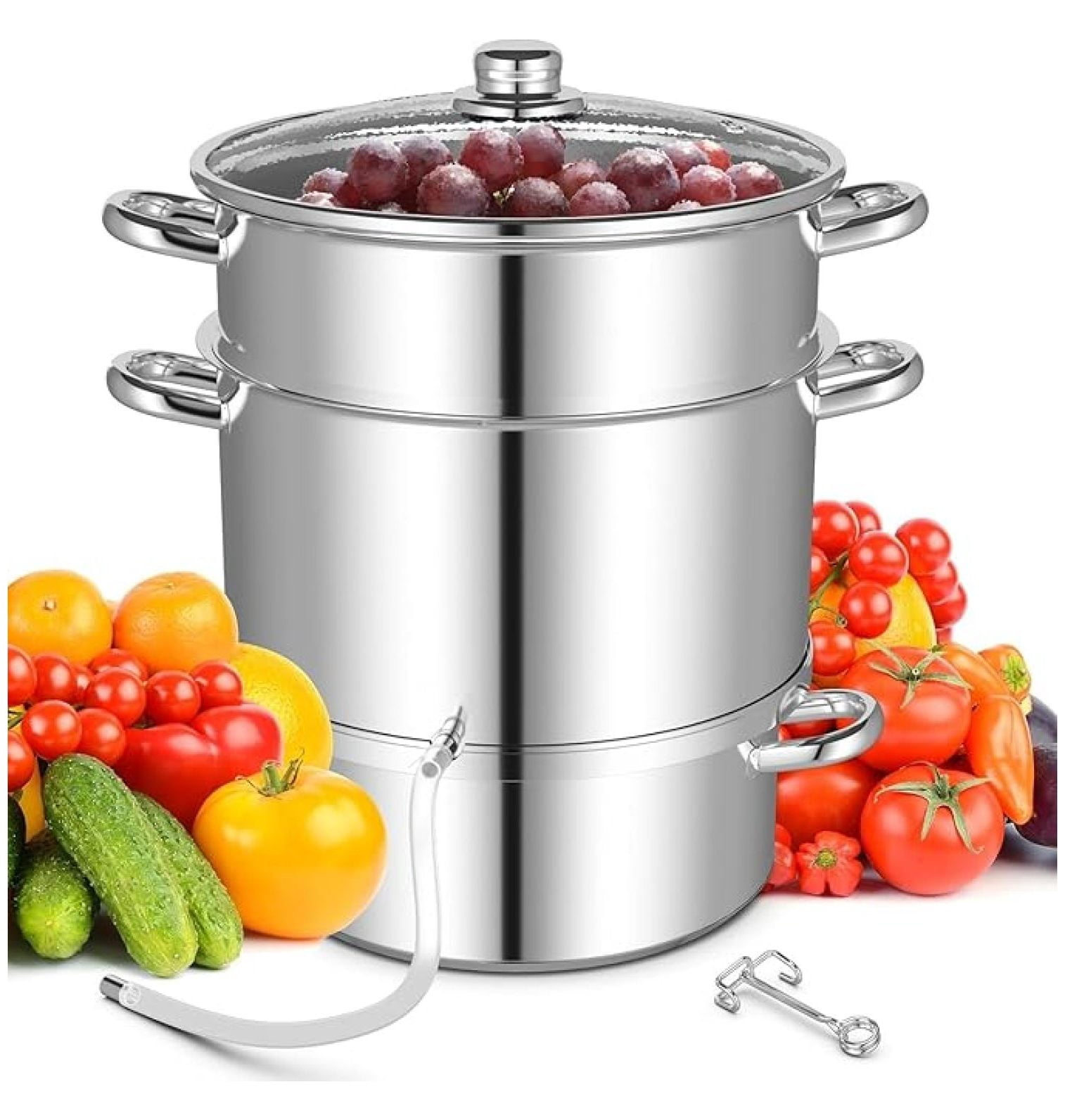 Nightcore 11 Quart Juicer, Fruit Vegetables Steamer Cookware with ...