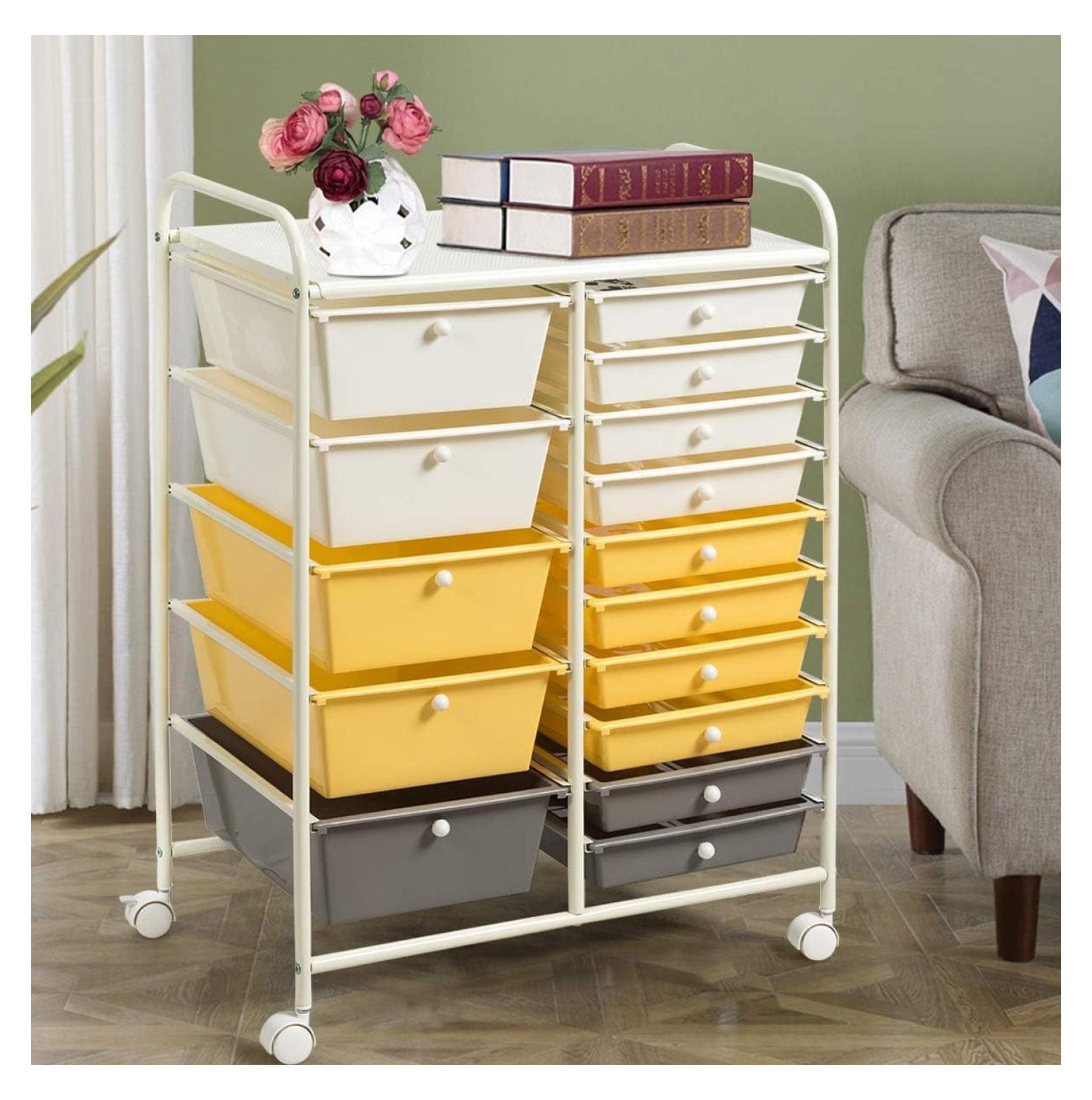 Nightcore 15 Storage Drawer Carts, Multipurpose Mobile Rolling Utility ...
