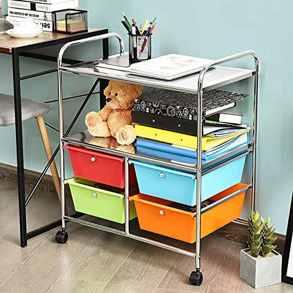Nightcore 3 Tier Storage Cart, Rolling Storage Cart W/4 Drawers 2 ...